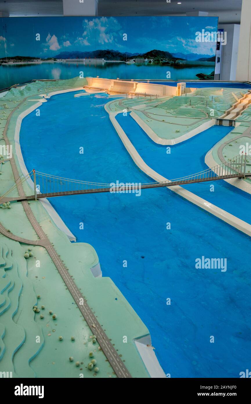Inside the three gorges dam exhibition center hi-res stock photography ...