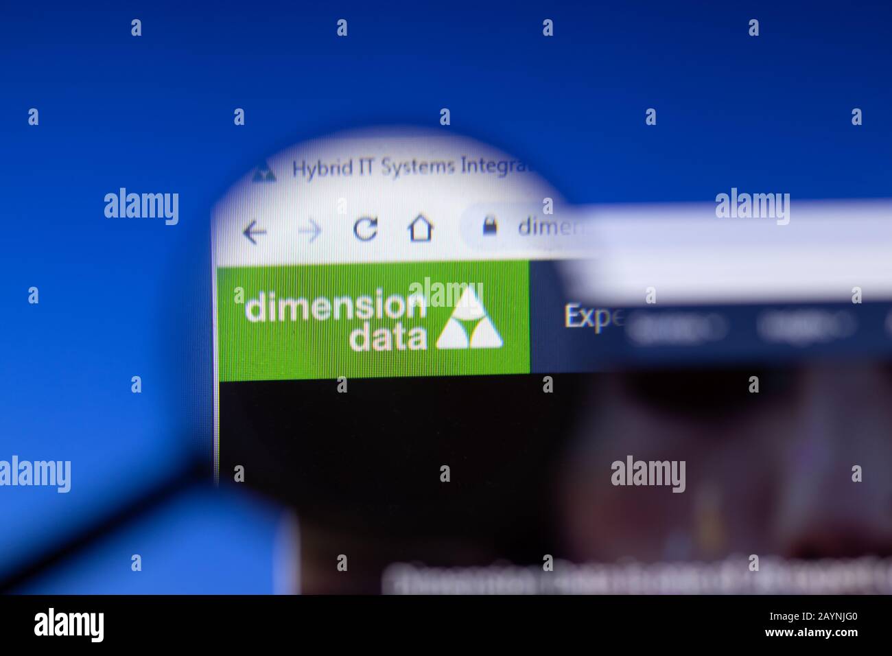 Saint-Petersburg, Russia - 18 February 2020: Dimension Data company ...