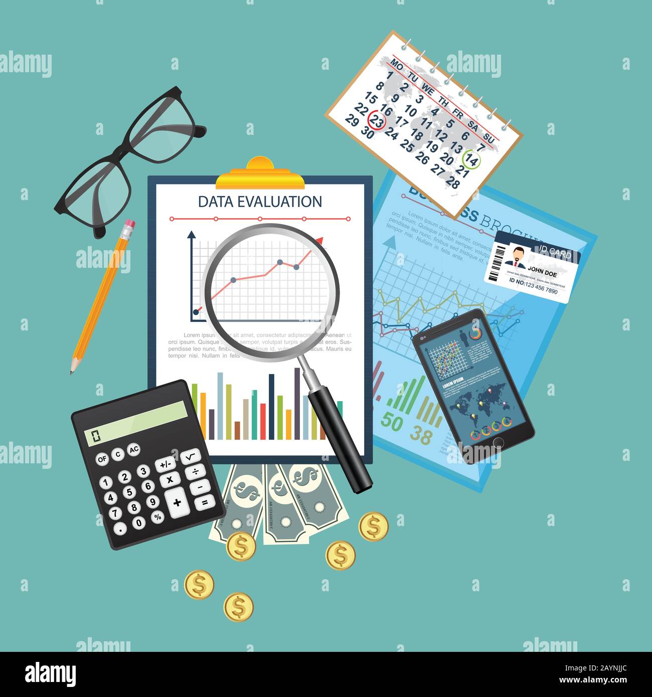 Auditing concept. Realistic design of accounting, research, calculating ...