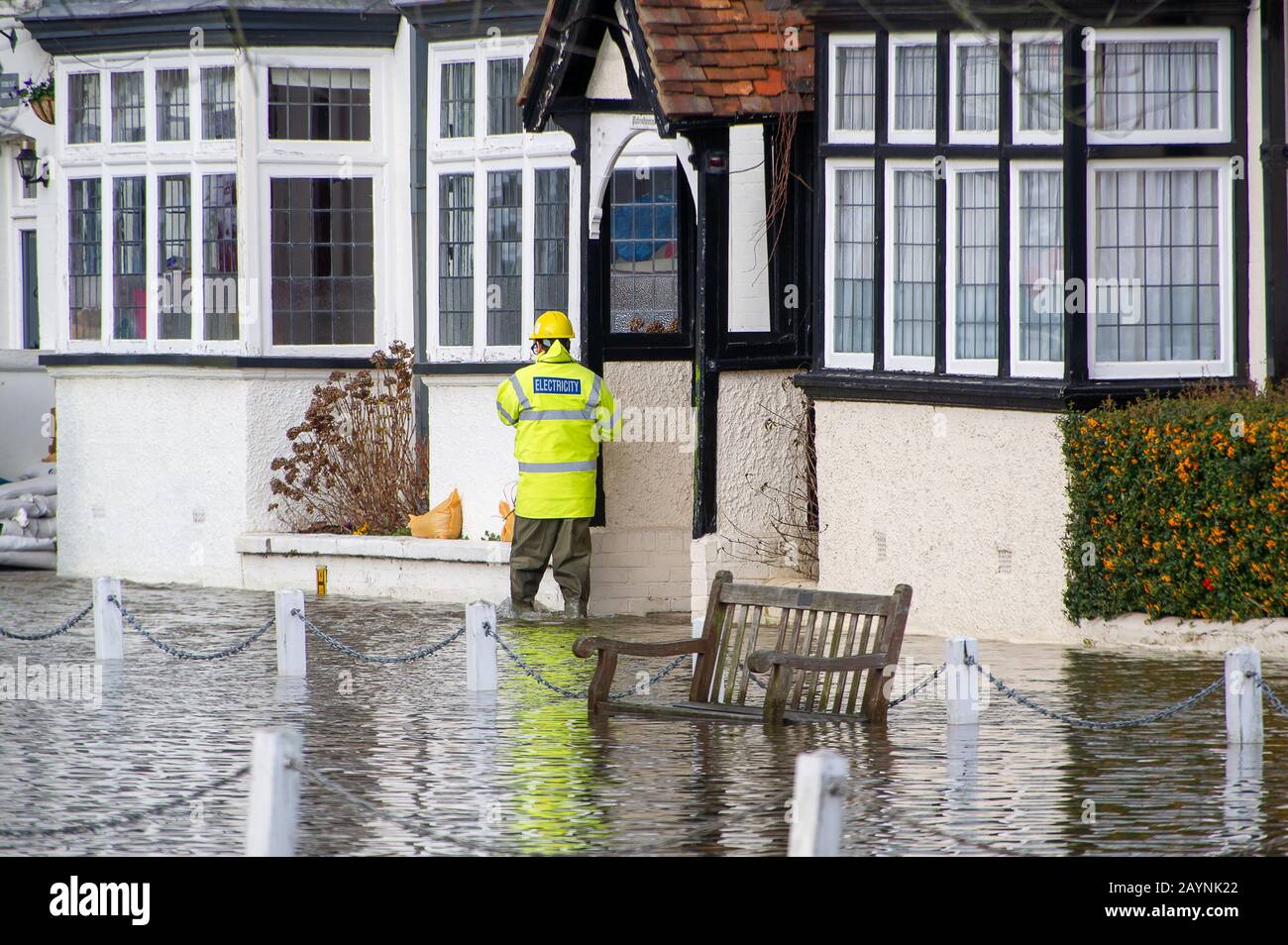 Flooding, Datchet Berkshire, UK. 10th February, 2014. The River Thames ...