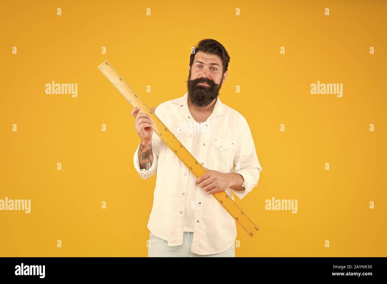 Who is incapable of learning has taken to teaching. School teacher with ...