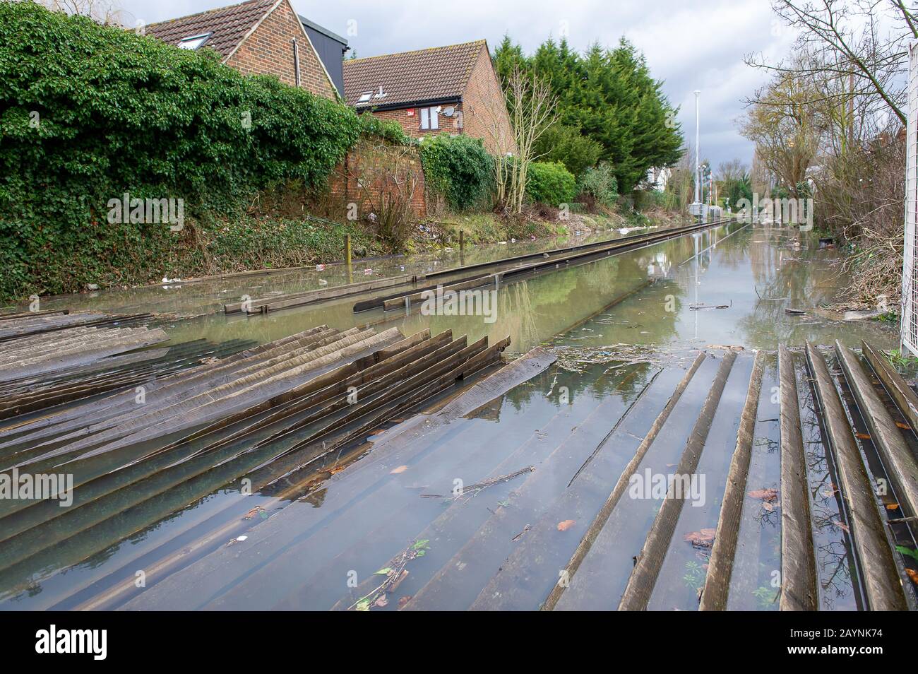 Flooding, Datchet Berkshire, UK. 10th February, 2014. The River Thames ...