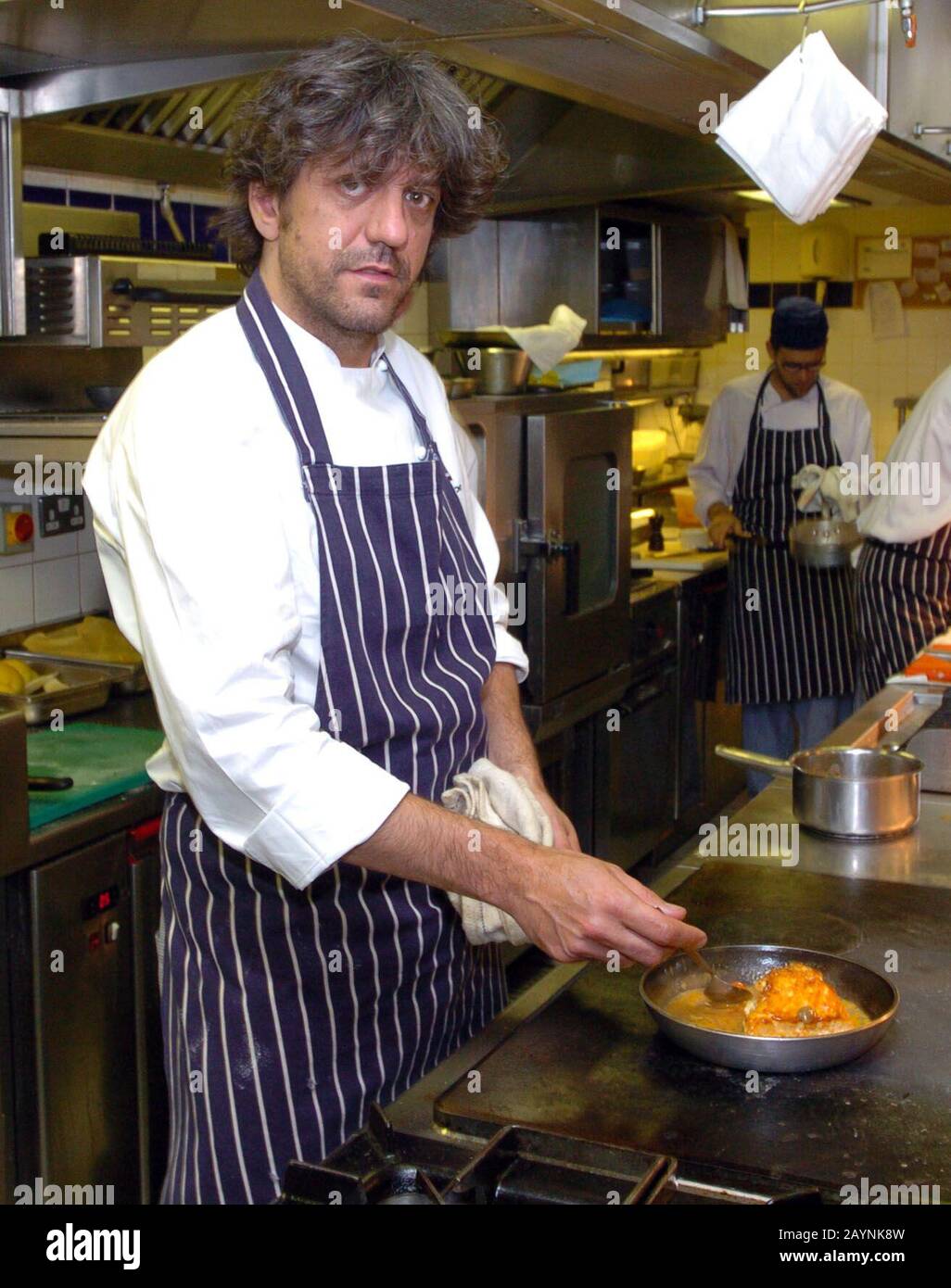 Celebrity Italian Chef Giorgio Locatelli at his restaurant in London in ...