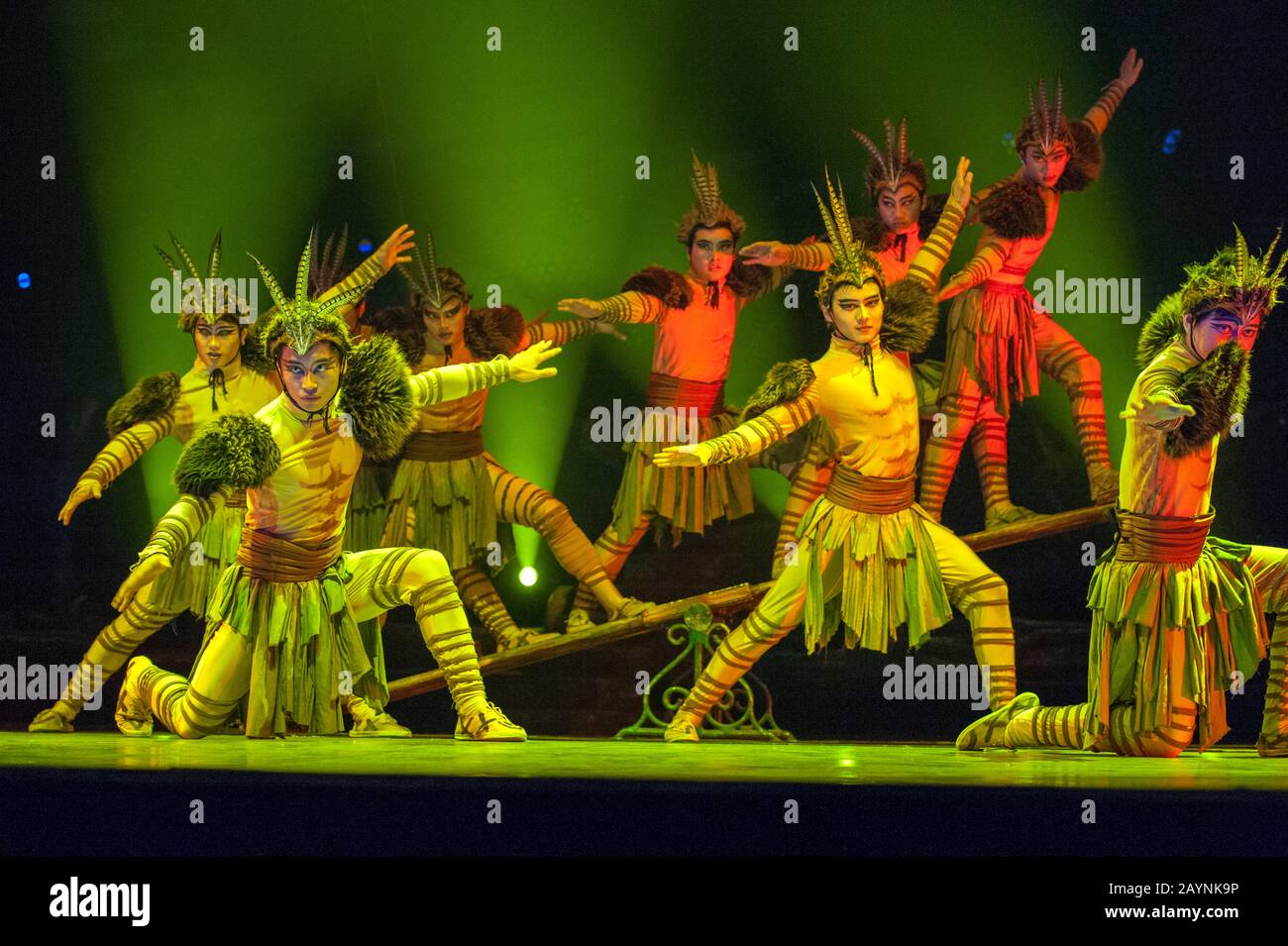 Action packed and colorful acrobatic show in Beijing, China Stock Photo ...