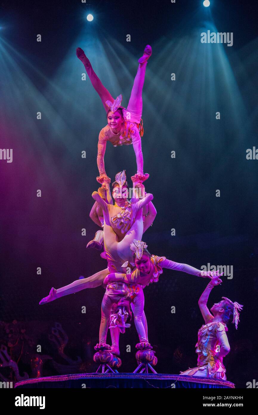 Action packed and colorful acrobatic show in Beijing, China Stock Photo ...