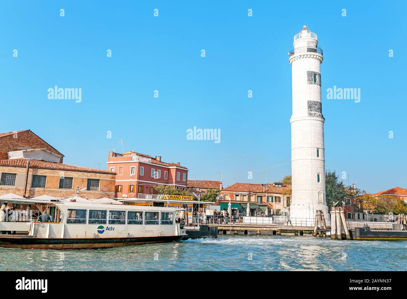 24 OCTOBER 2018, MURANO, VENICE, ITALY: Lighthouse on Murano island ...