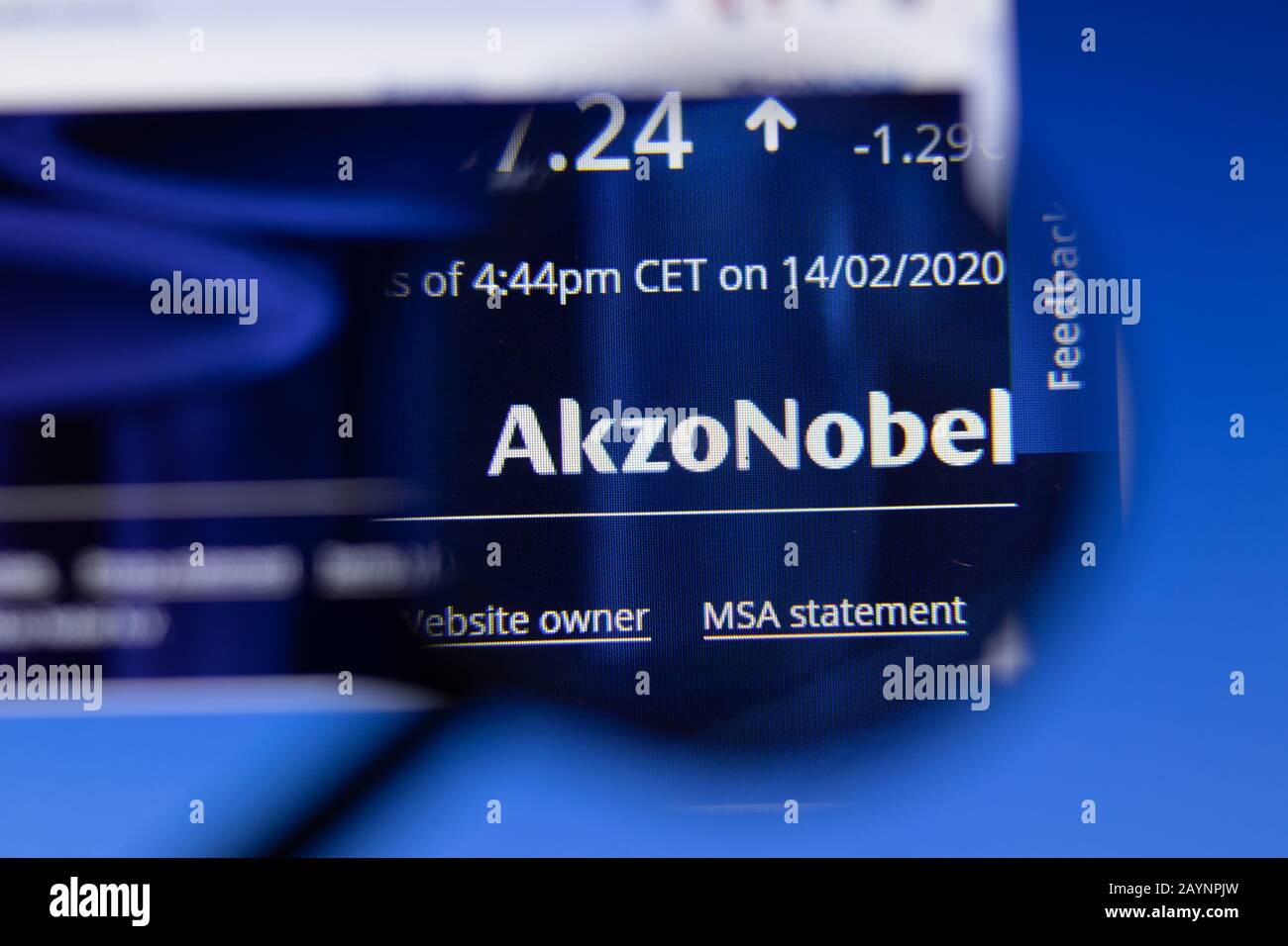 Saint-Petersburg, Russia - 18 February 2020: AkzoNobel company website ...