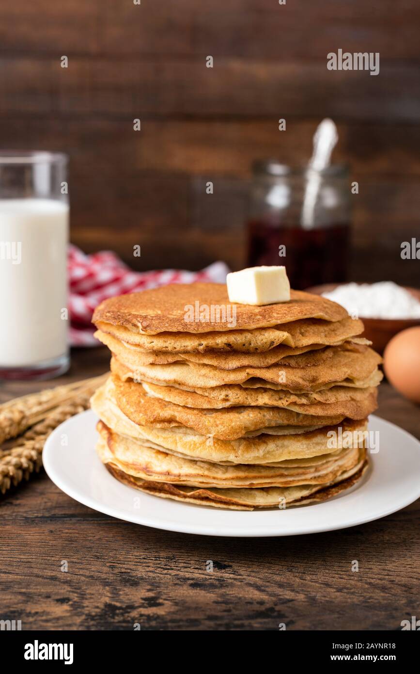Russian Blini With Butter, Jam. Maslenitsa Holiday, Shrove Tuesday ...
