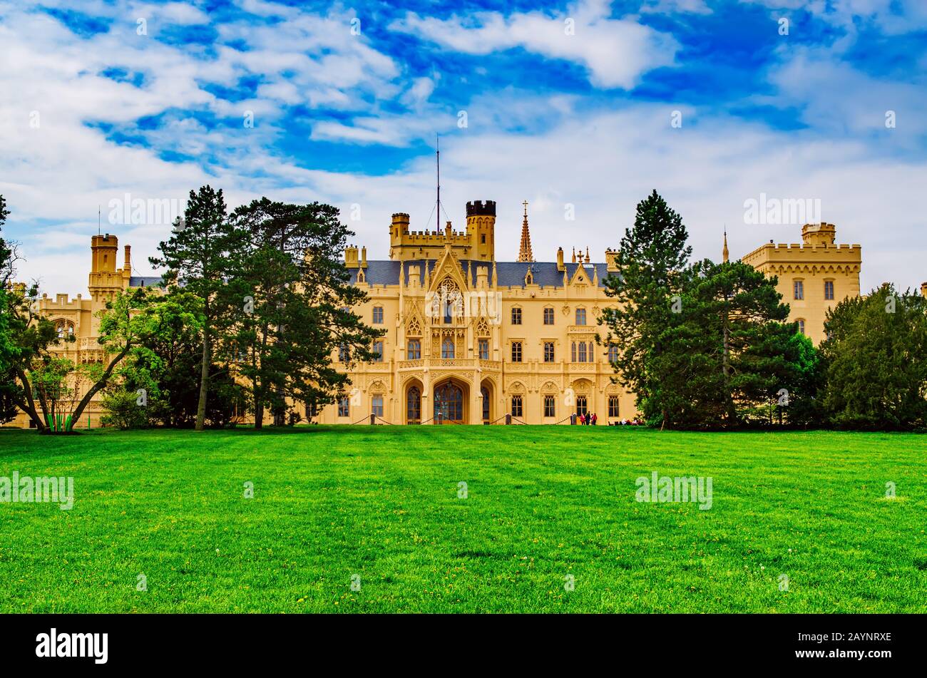 Lednice Palace view, Lednice-Valtice Cultural Landscape, South Moravian ...