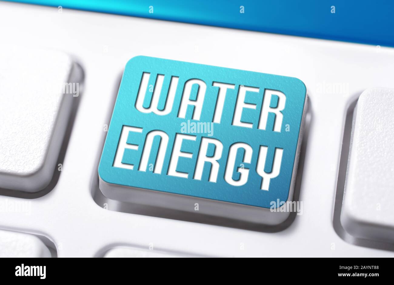 The Words Water Energy On A Blue Keyboard Button, Clean Power Concept ...