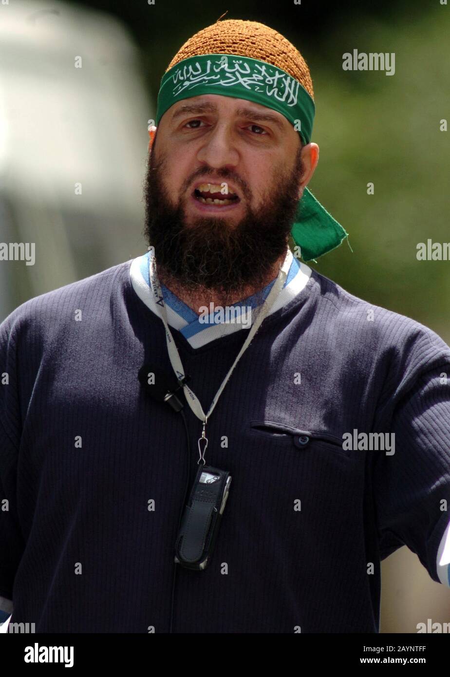 Atilla Ahmet aka abu abdullah leads Friday Prayers in the road outside ...