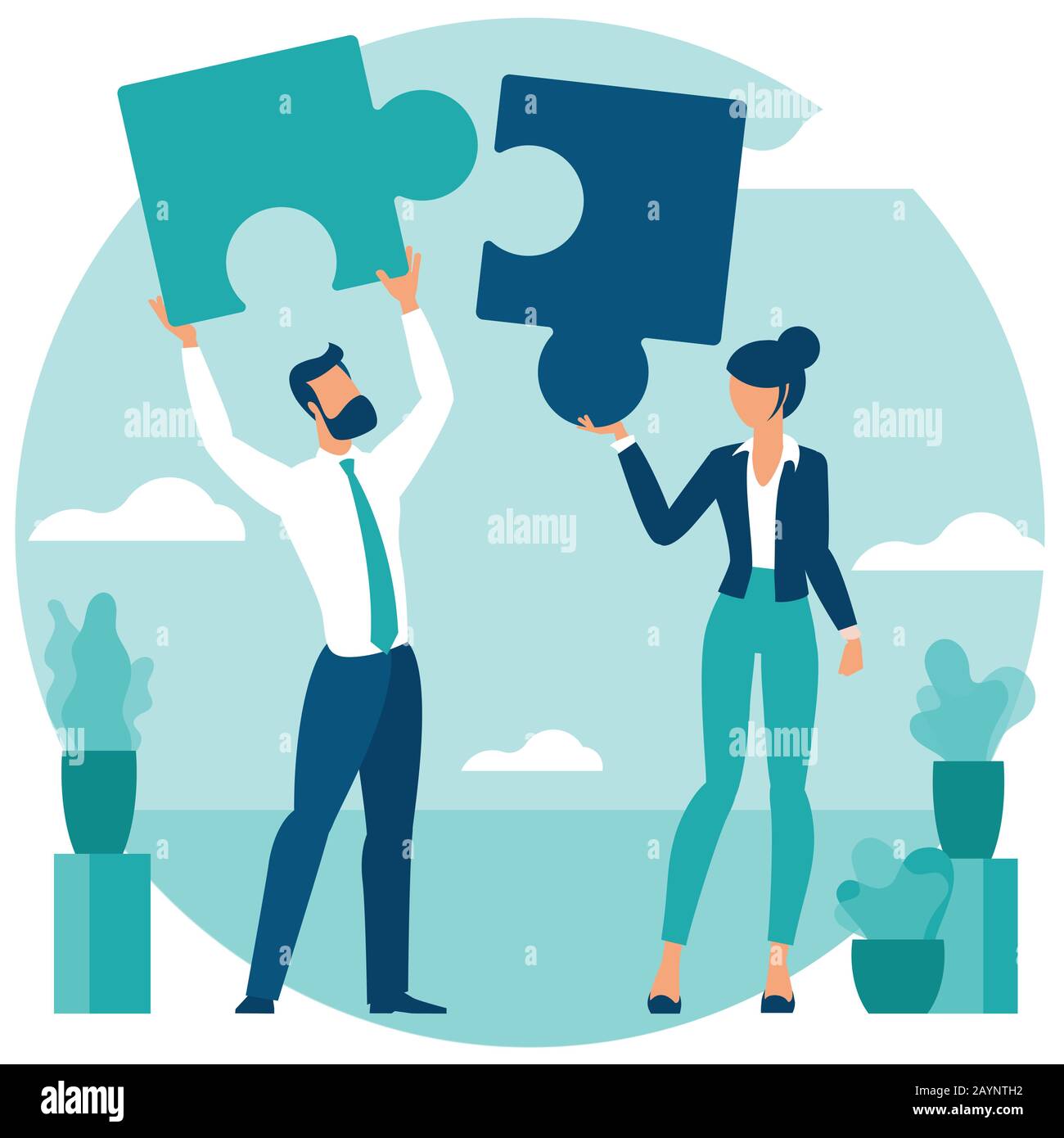 Team solution metaphor Stock Vector Image & Art - Alamy