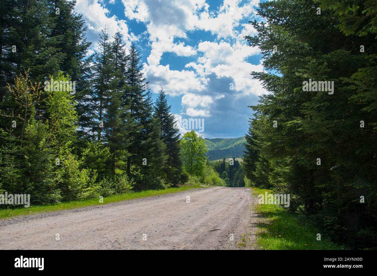 beautiful mountain valleys and mountains on a bright sunny day on the ...