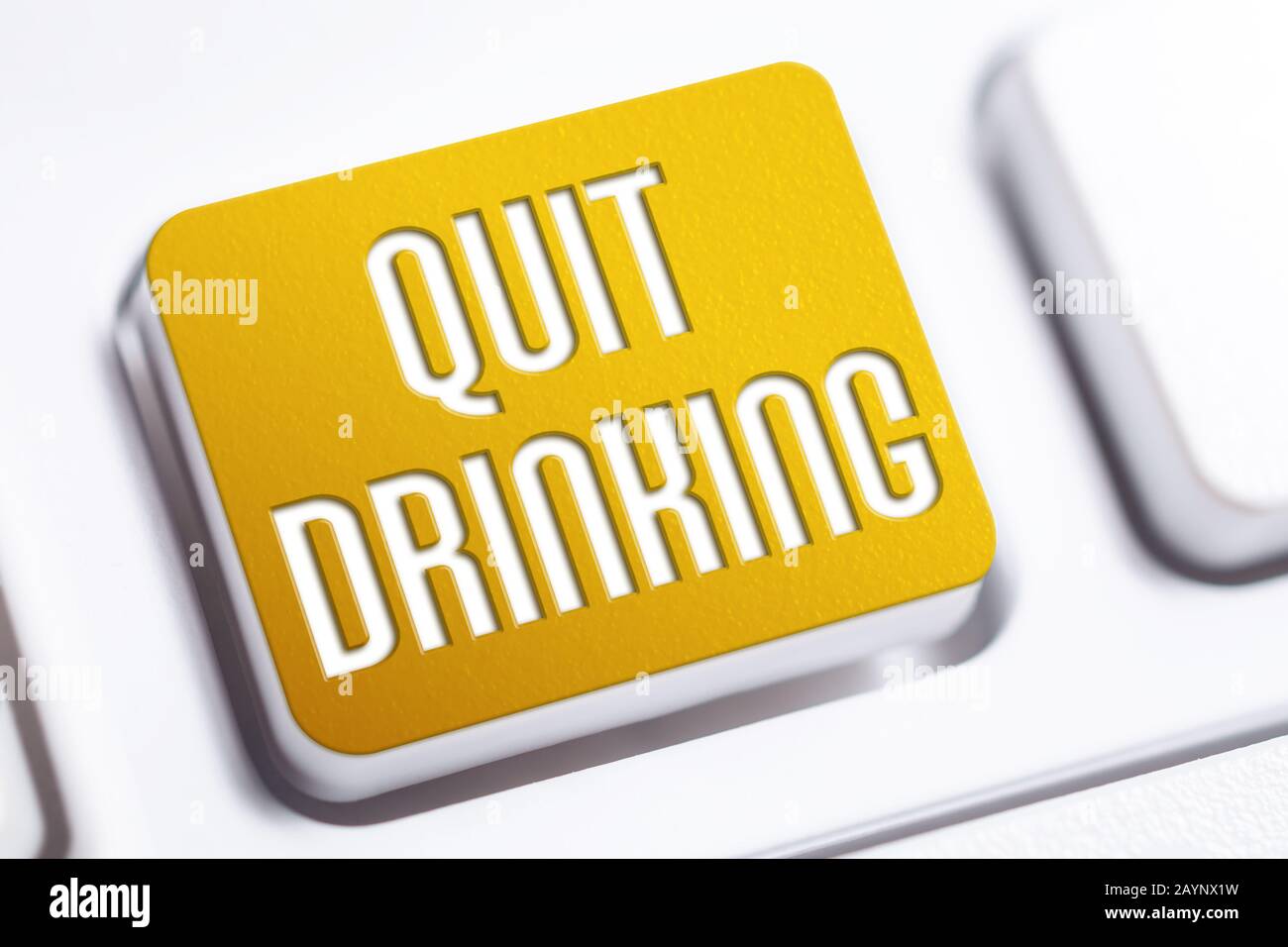 Quit Drinking Concept With An Orange Quit Drinking Button On A White ...