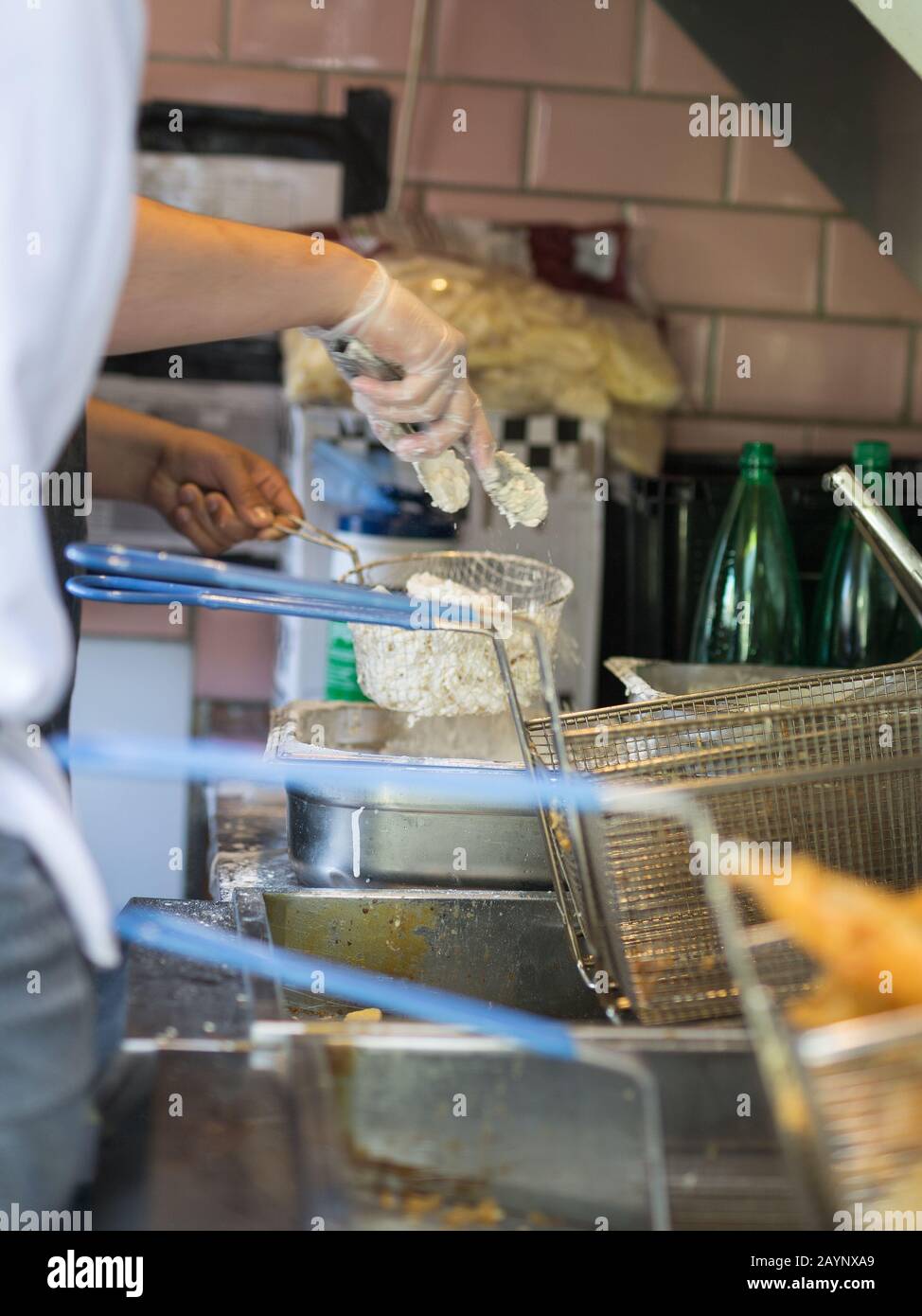 Cooking and Frying Foods in the Restaurant Stock Photo - Alamy