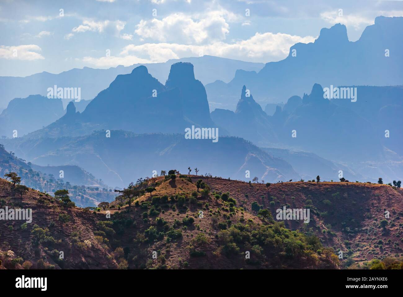 Amazing landscape of the Simian mountains National Park, Ethiopia Stock ...