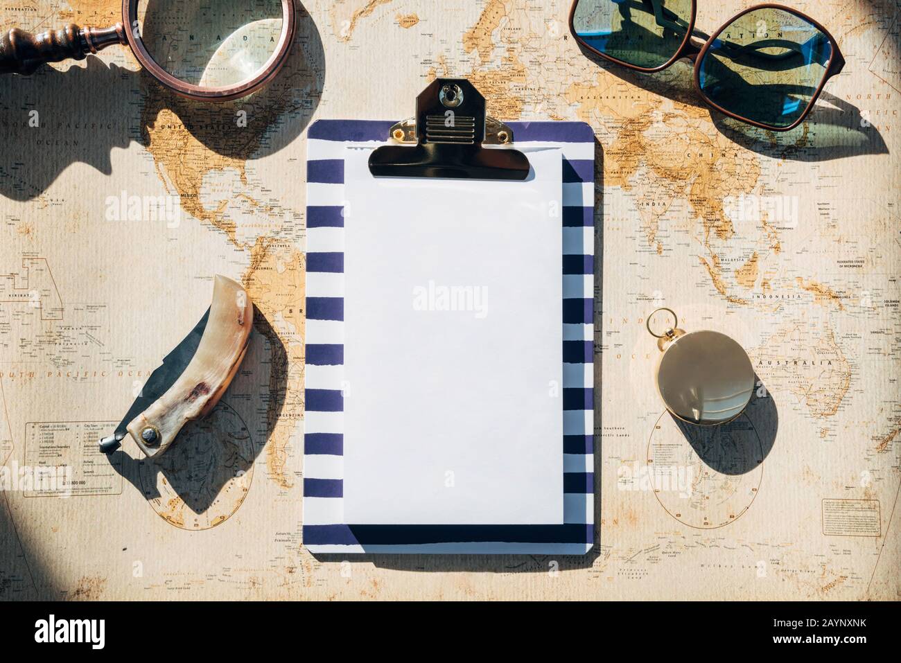 Planing a trip around the world Stock Photo - Alamy