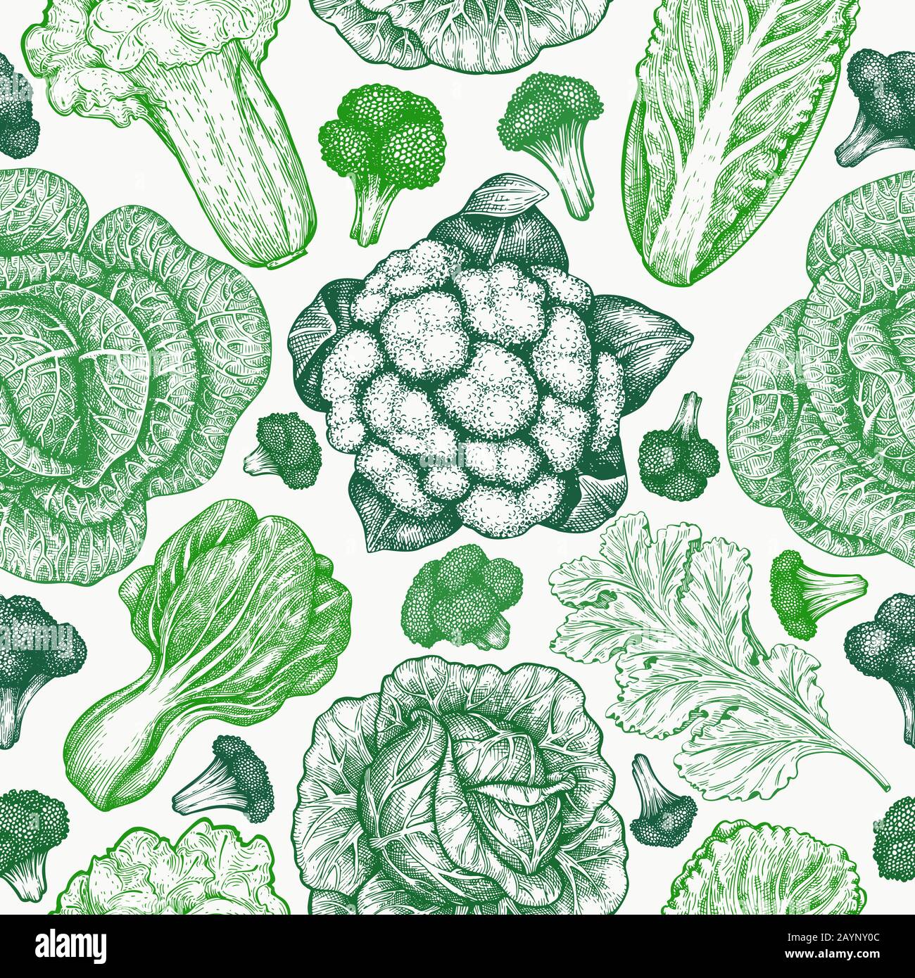 Hand drawn sketch vegetables. Organic fresh food vector seamless ...