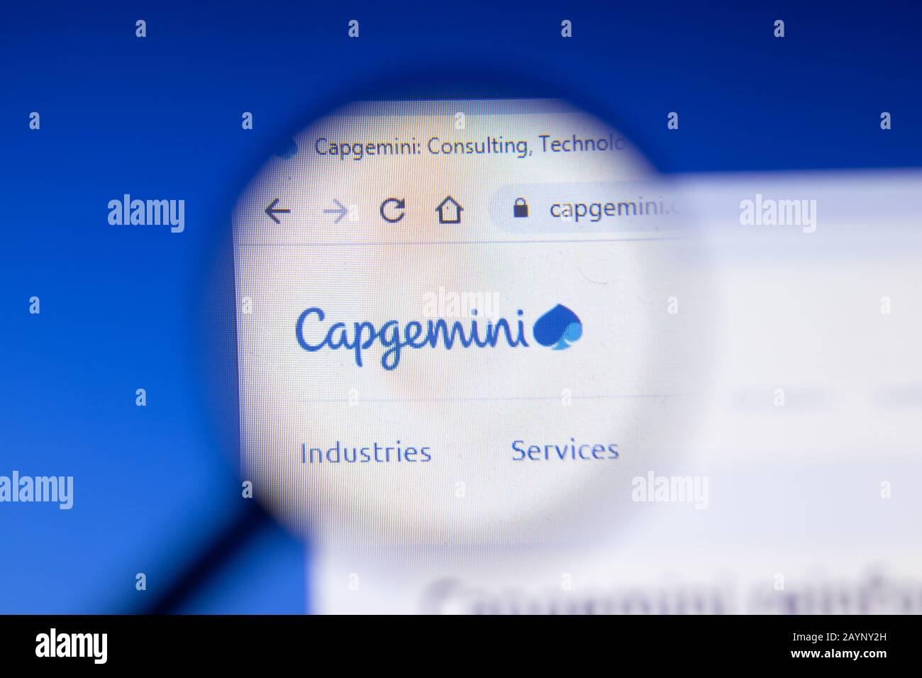 Saint-Petersburg, Russia - 18 February 2020: CapGemini company website page logo on laptop ...