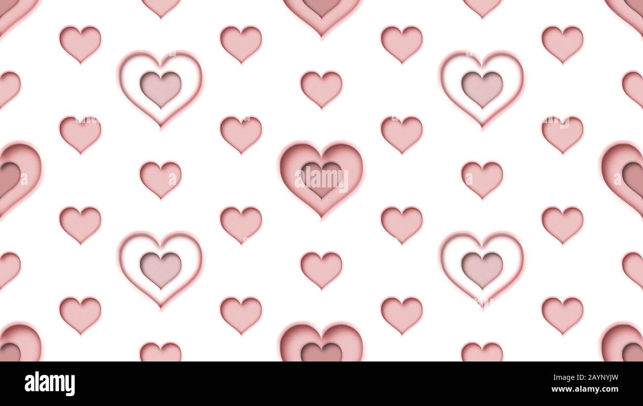 seamless heart shapes pattern 3d rendering illustration Stock Photo - Alamy