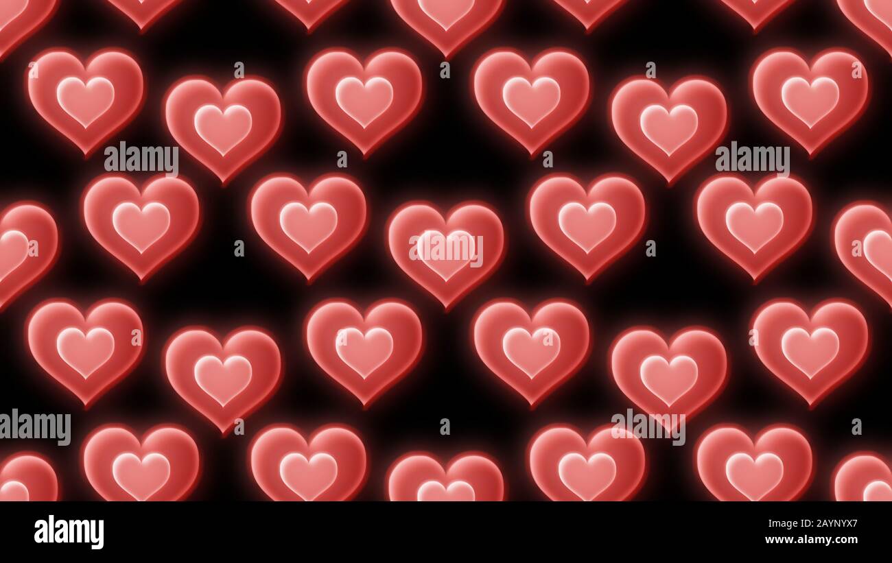 seamless heart shapes pattern 3d rendering illustration Stock Photo - Alamy