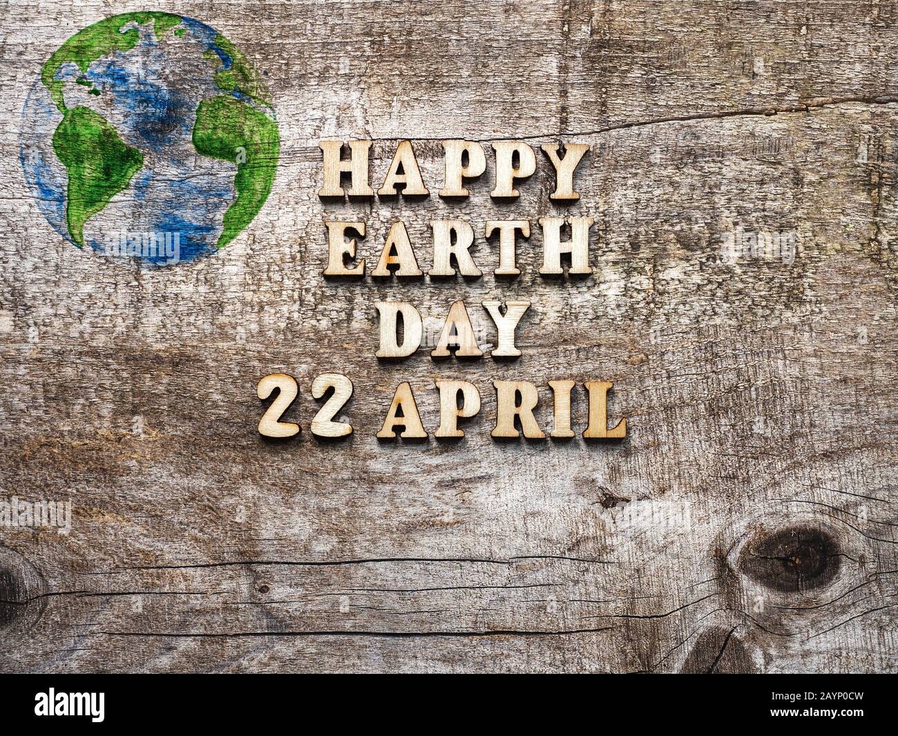Earth Day. Beautiful greeting card. Top view Stock Photo - Alamy
