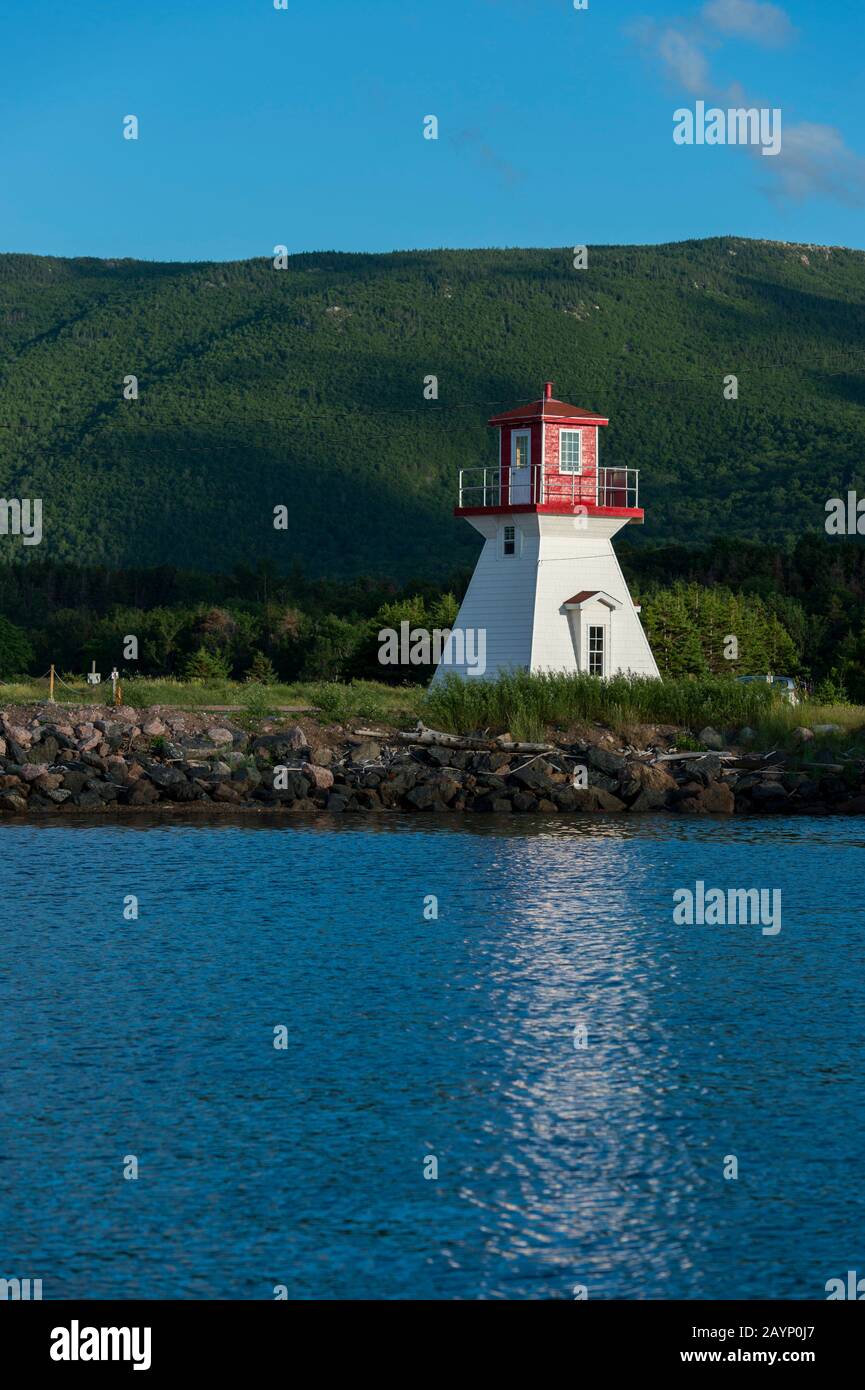 Fishing port of Pleasant Bay with lighthouse along the west coast of ...