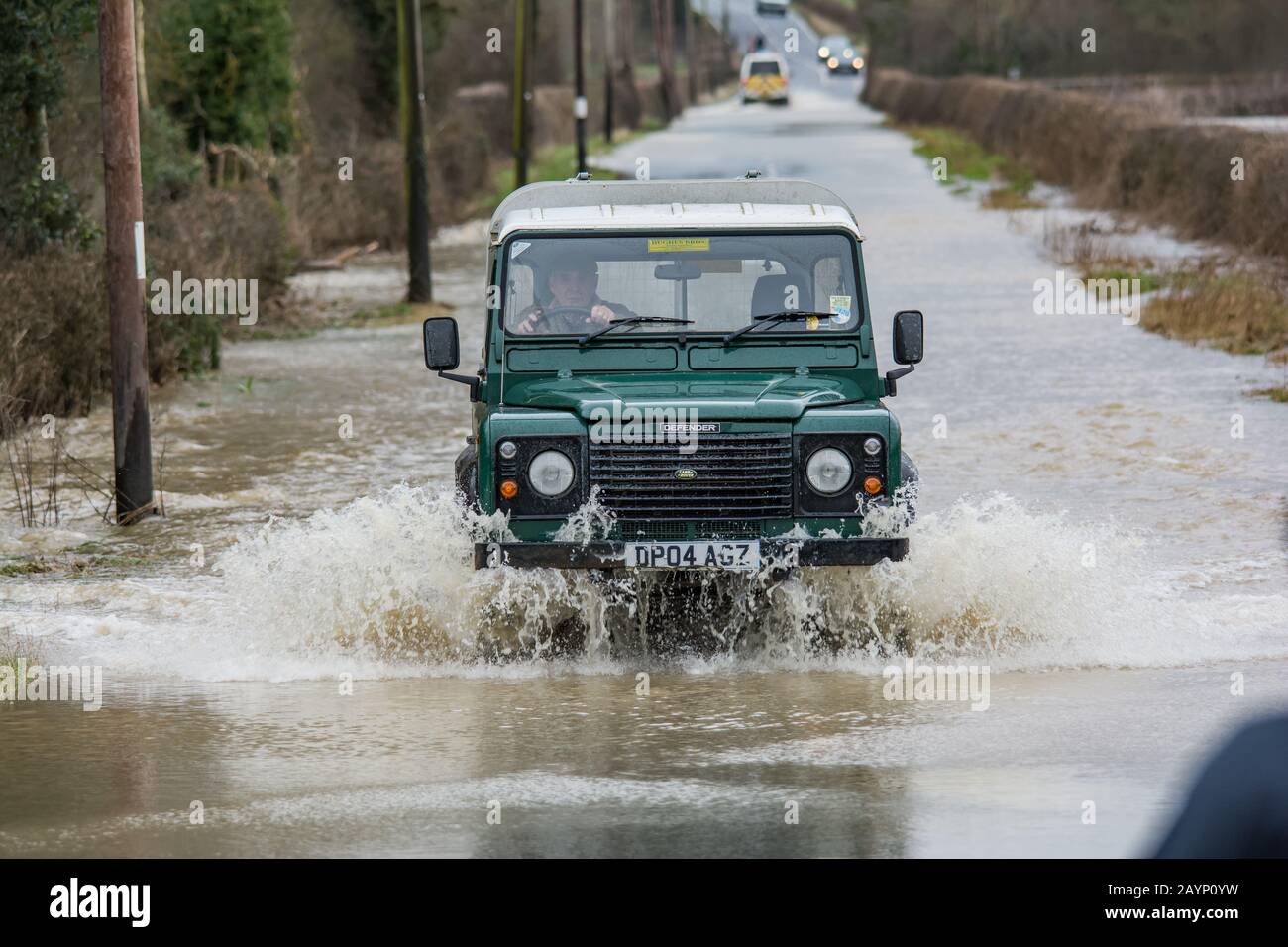 Storm Dennis Cars in Floods, these images where taken Nr Welshpool in ...