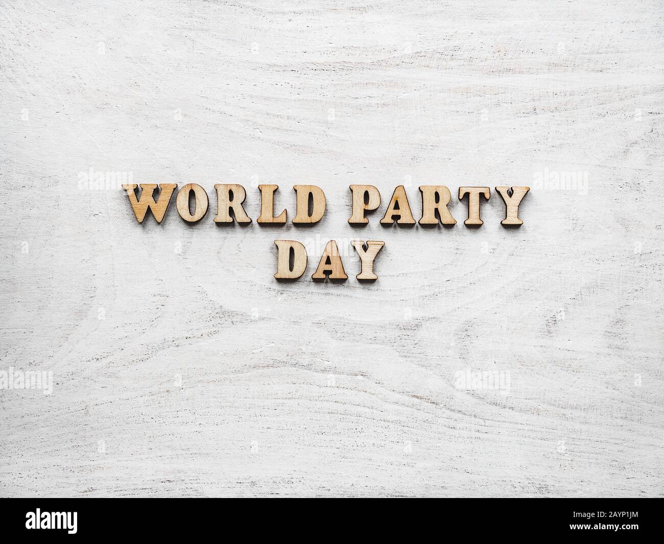 World Party Day greeting card. Close up Stock Photo - Alamy