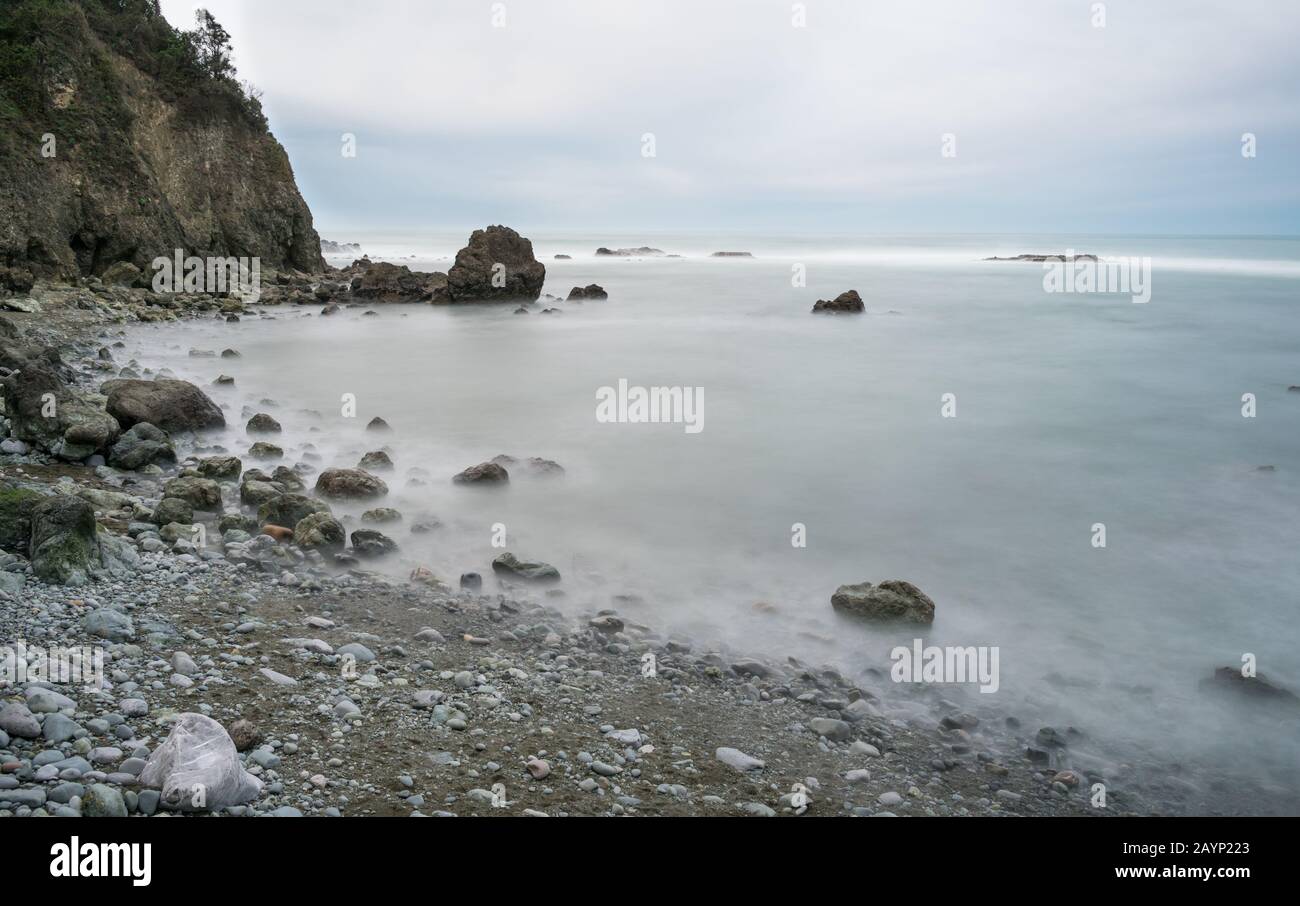 Bay of stones in Laredo Stock Photo - Alamy