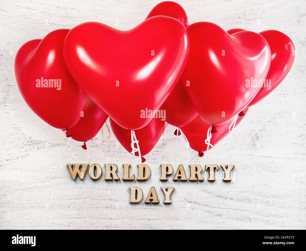 World Party Day greeting card. Close up Stock Photo - Alamy