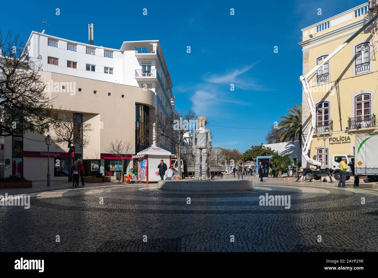 Street view of the city of Lagos in the Algarve, Portugal Stock Photo ...
