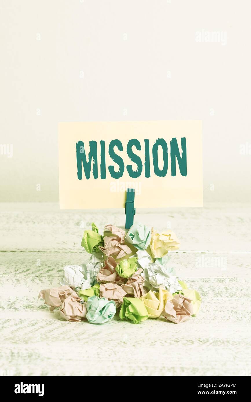 Handwriting text writing Mission. Conceptual photo Corporate goal ...