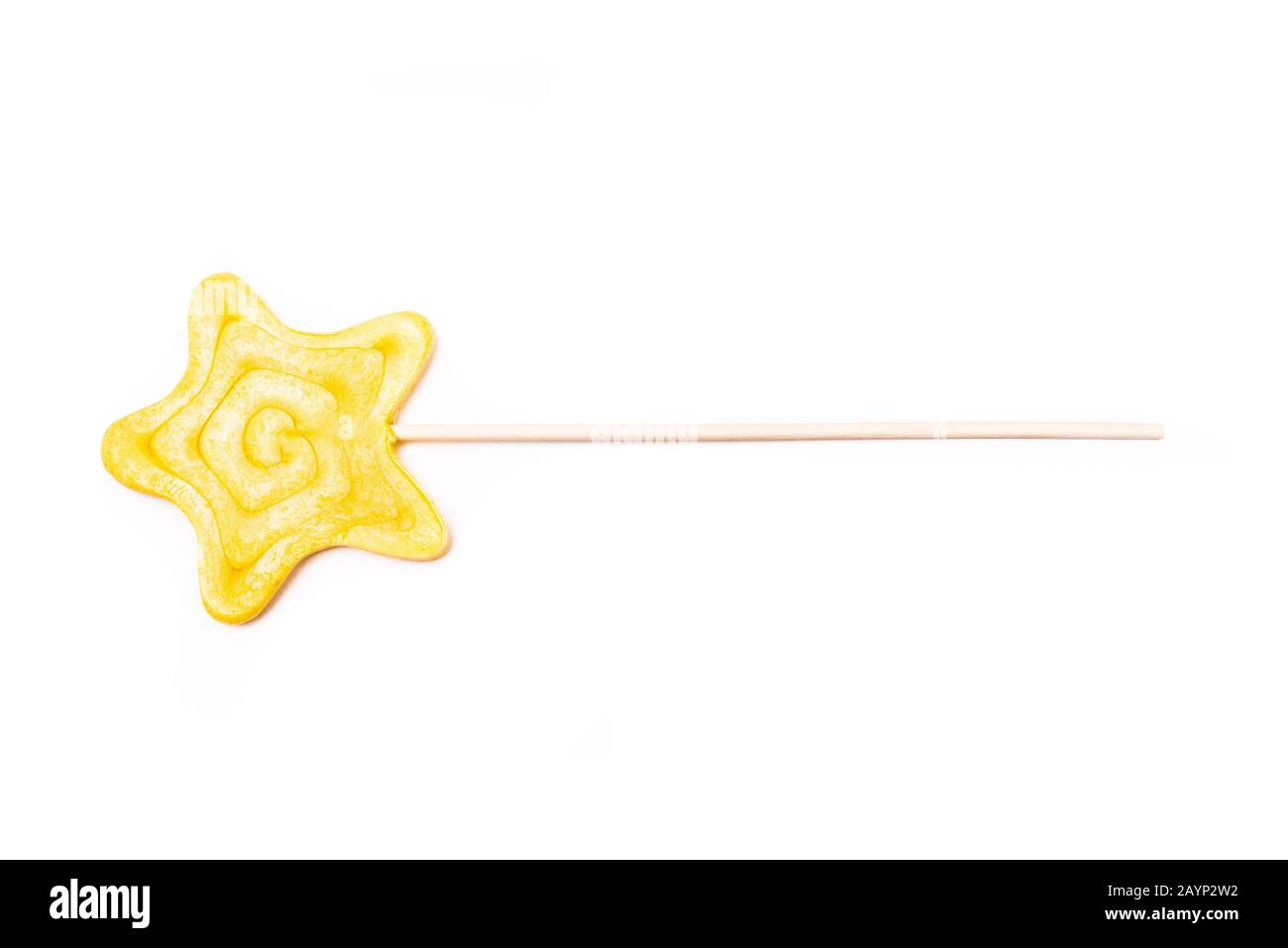 Yellow star shape candy isolated white background Stock Photo - Alamy