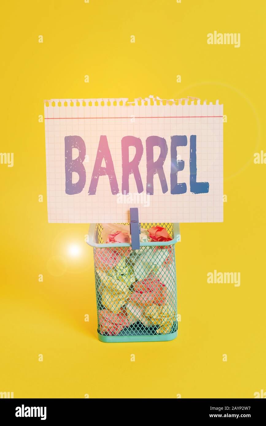 Word writing text Barrel. Business photo showcasing cylindrical ...
