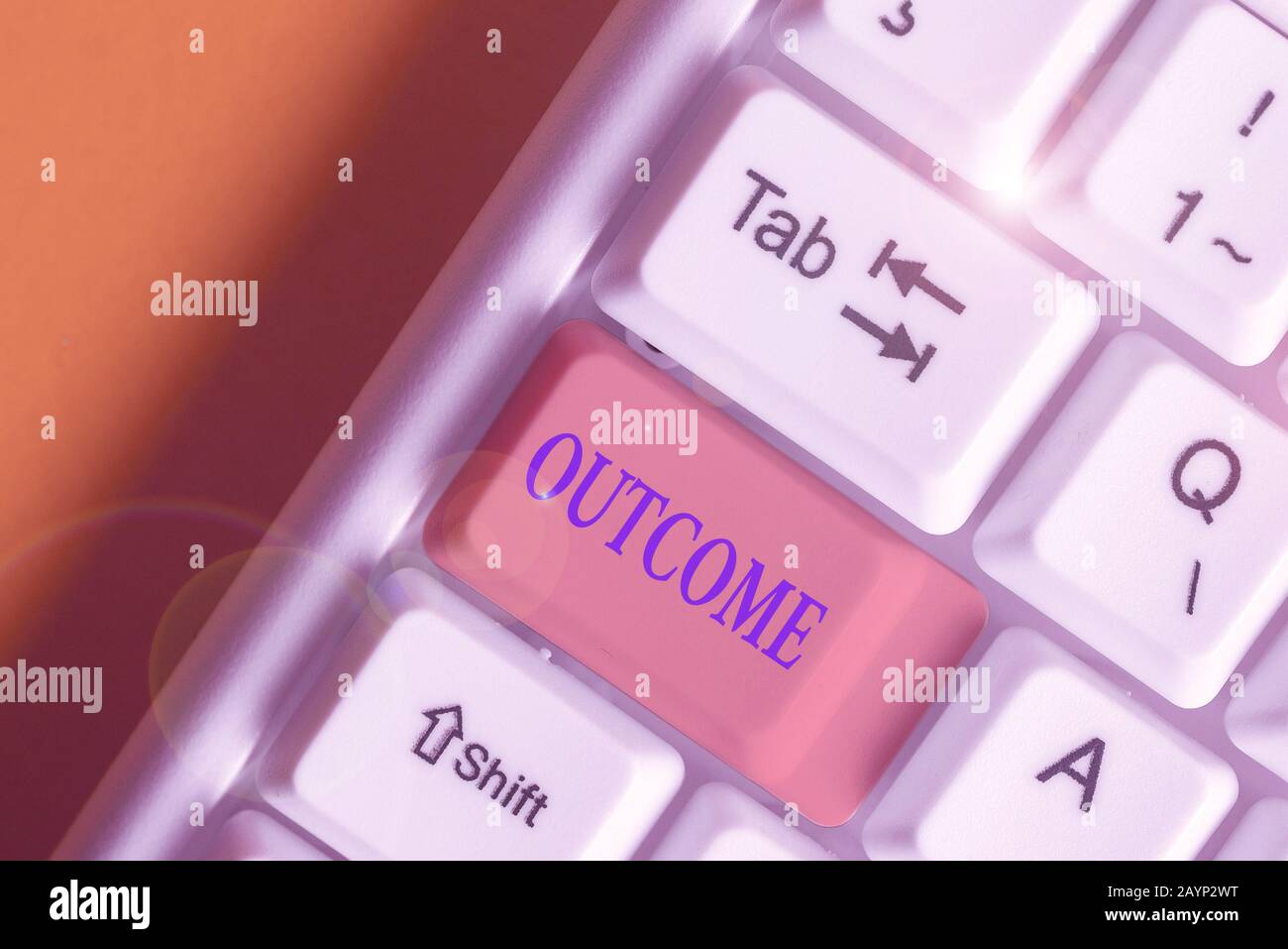 Writing note showing Outcome. Business concept for the final result of ...