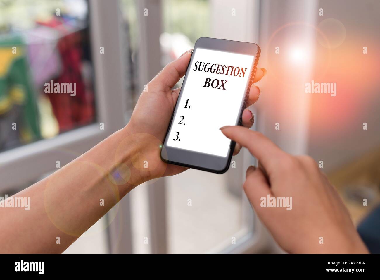 Handwriting text writing Suggestion Box. Conceptual photo container ...