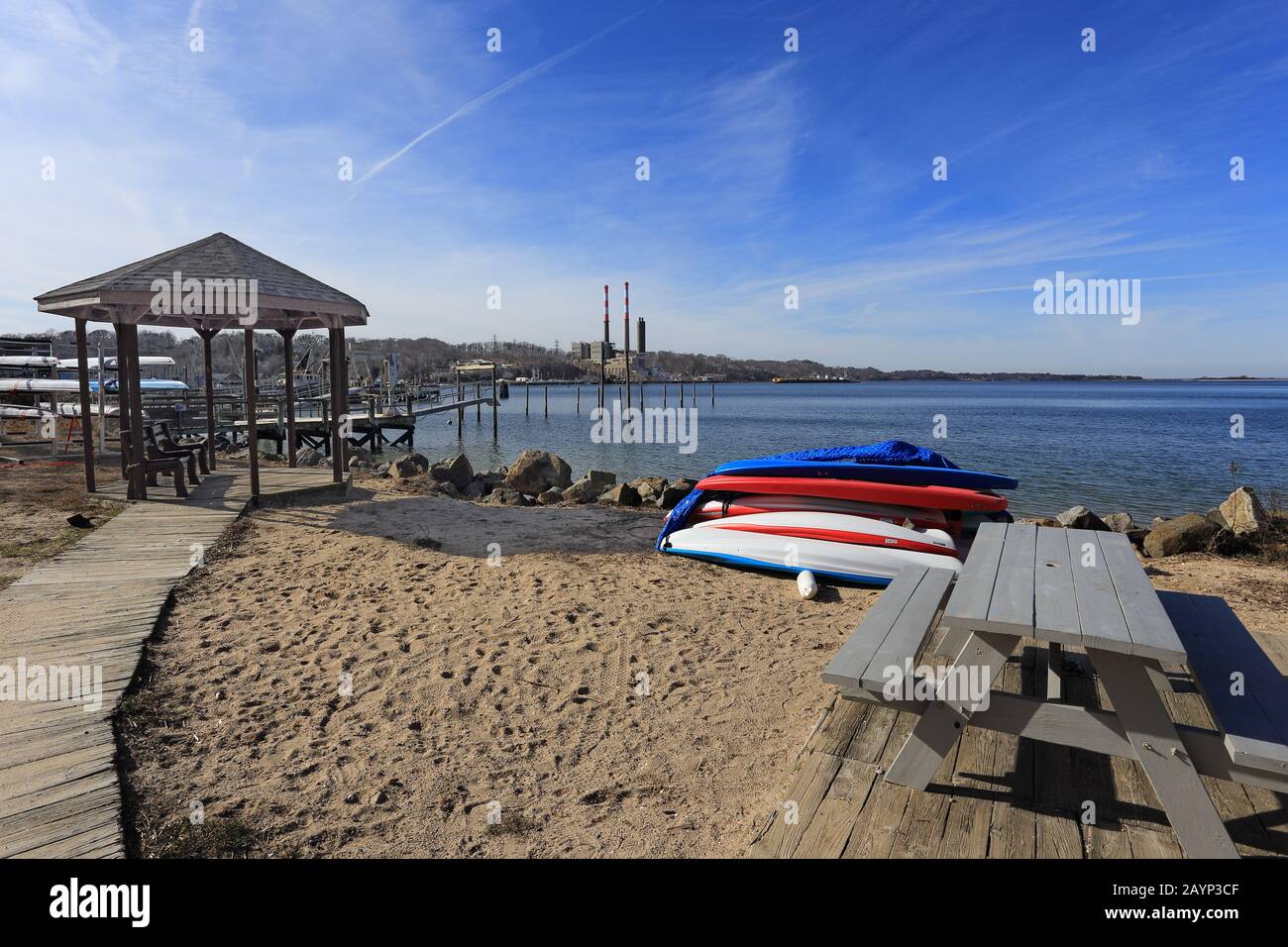 Port Jefferson harbor Long Island New York Stock Photo - Alamy