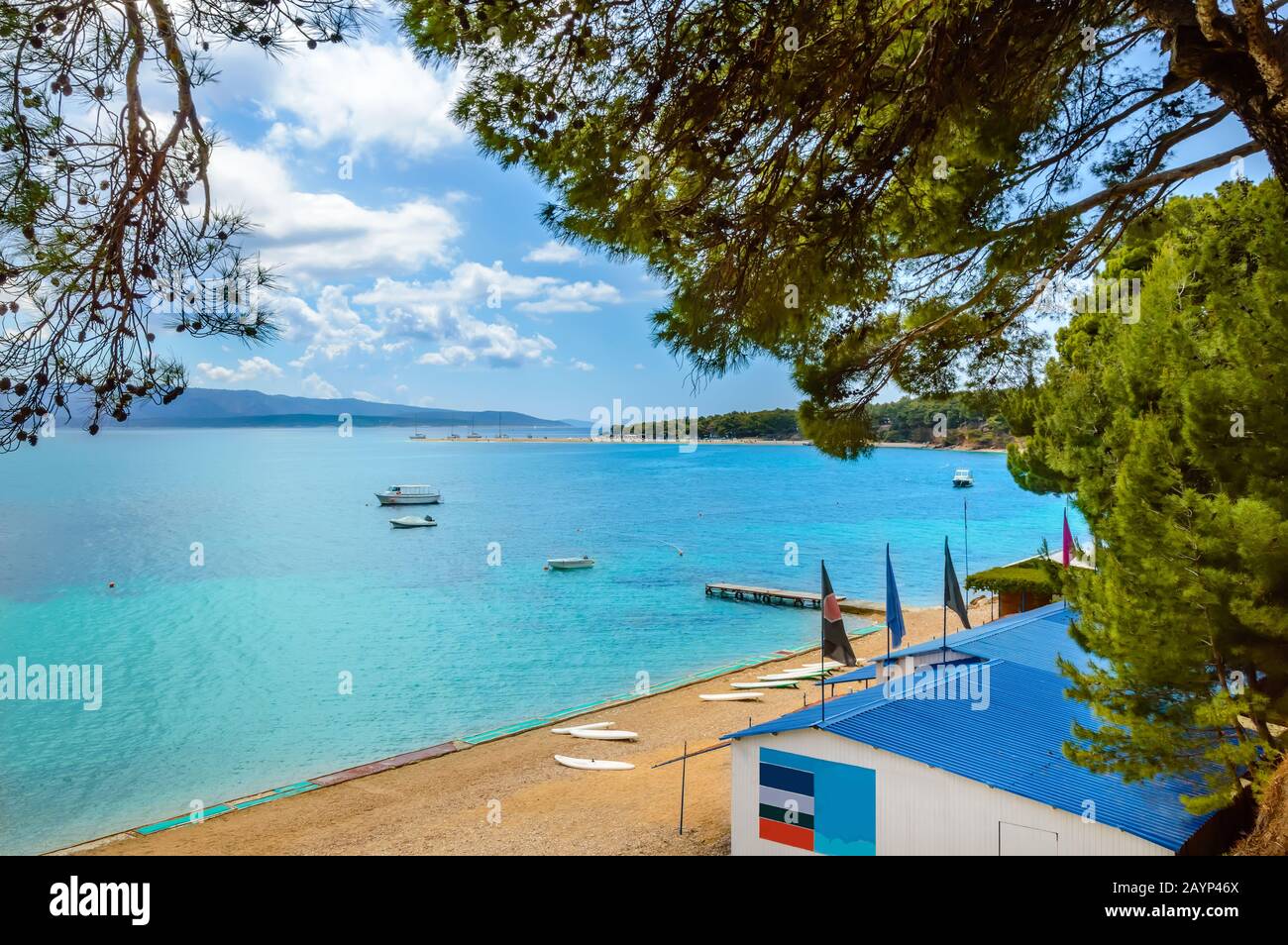 Zlatni Rat beach, Golden Horn or Golden Cape in Bol town, Brac Island ...