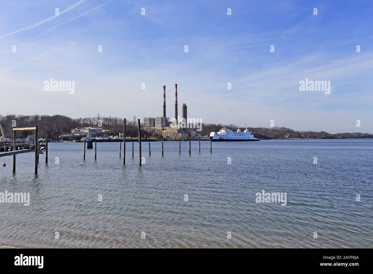 Port Jefferson harbor Long Island New York Stock Photo - Alamy