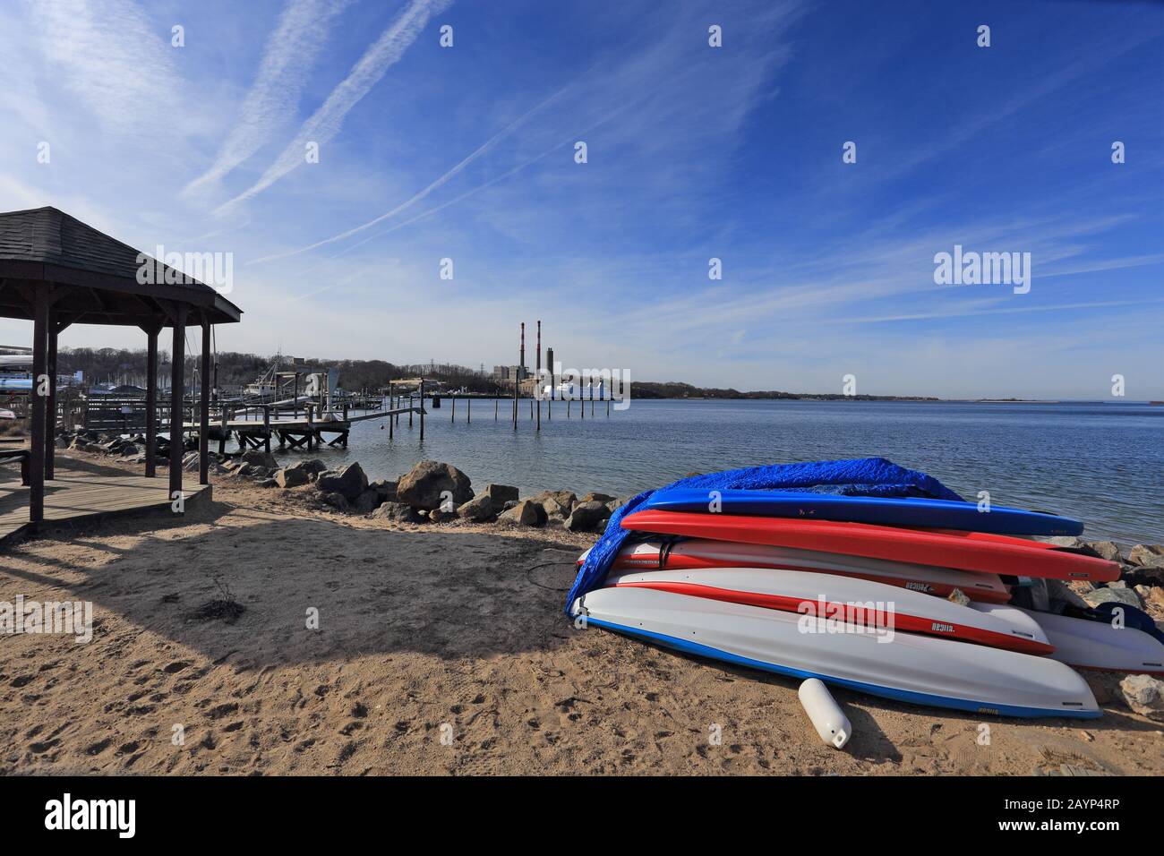 Port Jefferson harbor Long Island New York Stock Photo - Alamy