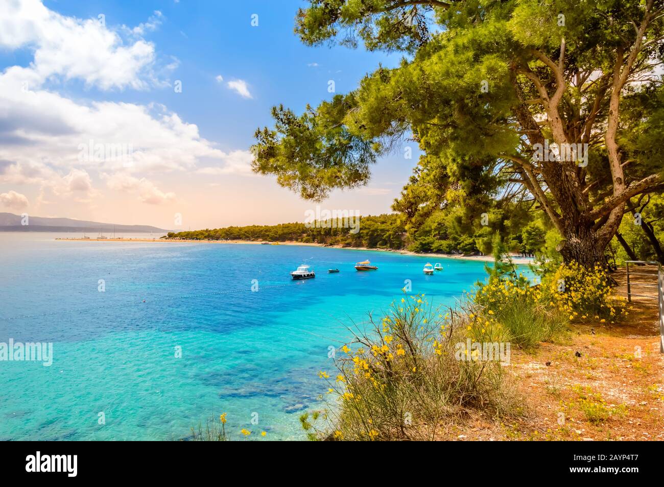 Zlatni Rat beach, Golden Horn or Golden Cape in Bol town, Brac Island ...