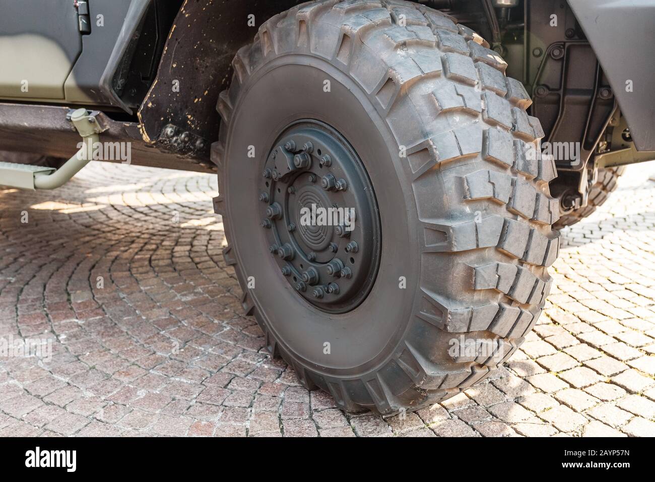 wheel close-up of a military truck Stock Photo - Alamy