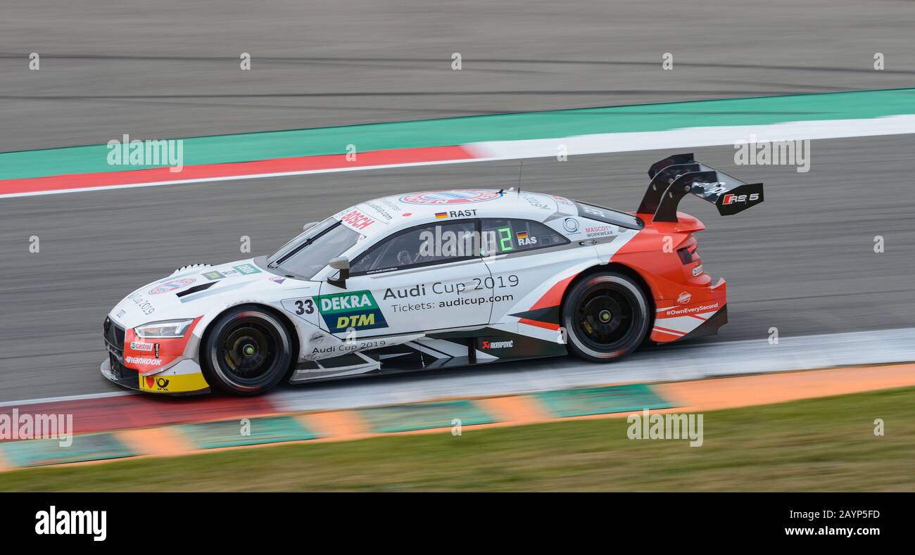 German racing driver René Rast in his Audi RS5 Turbo DTM car during a ...