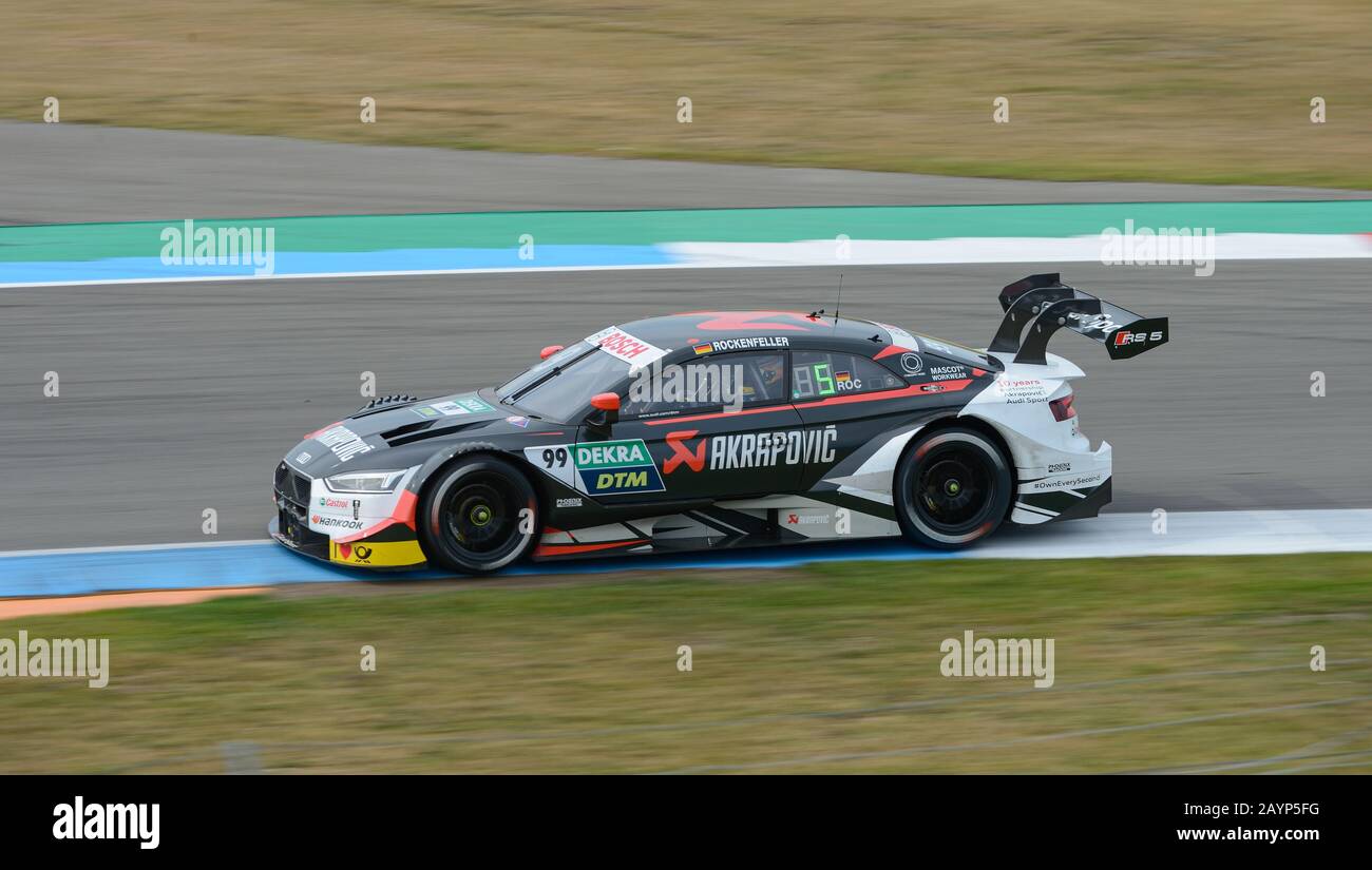German racing driver Mike Rockenfeller in his Audi RS5 Turbo DTM car ...