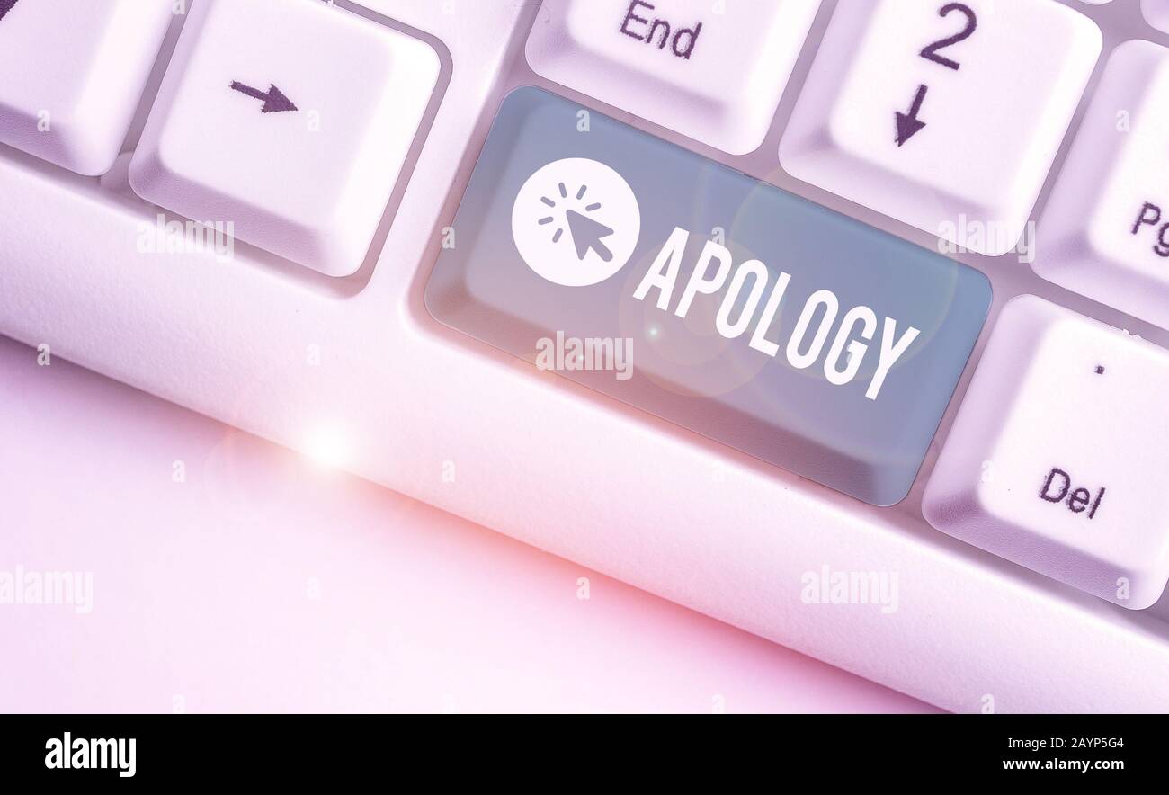 Conceptual hand writing showing Apology. Concept meaning a written or ...