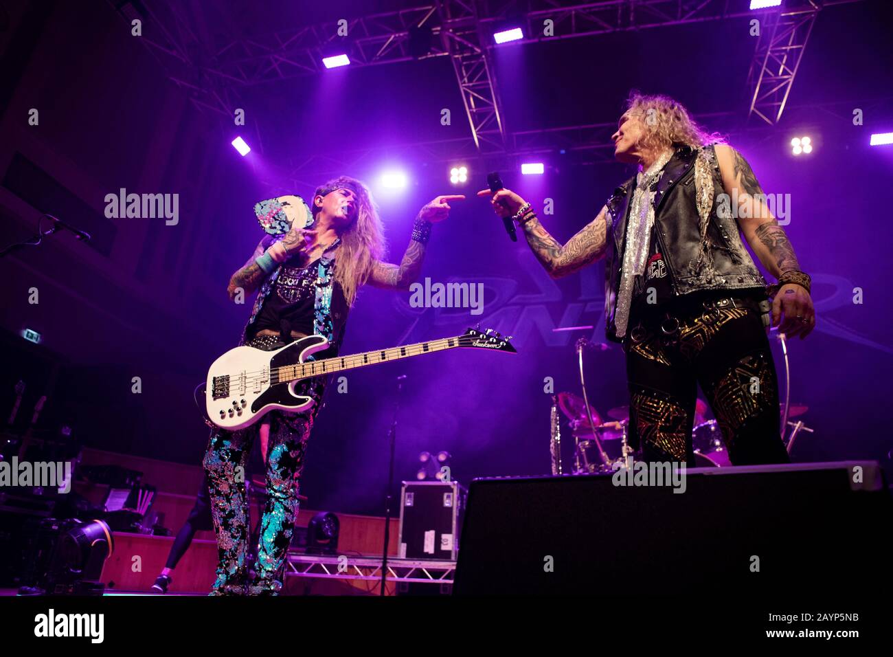 Micheal Starr and Lexxi Foxx of Glam-Metal Act Steel Panther perform ...