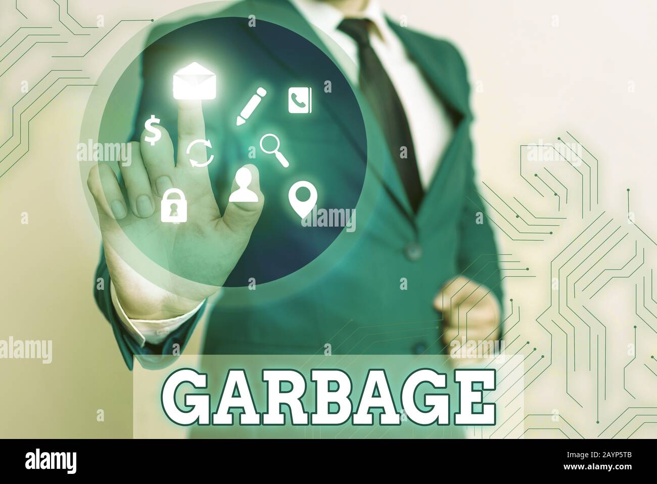 Writing note showing Garbage. Business concept for waste material or ...