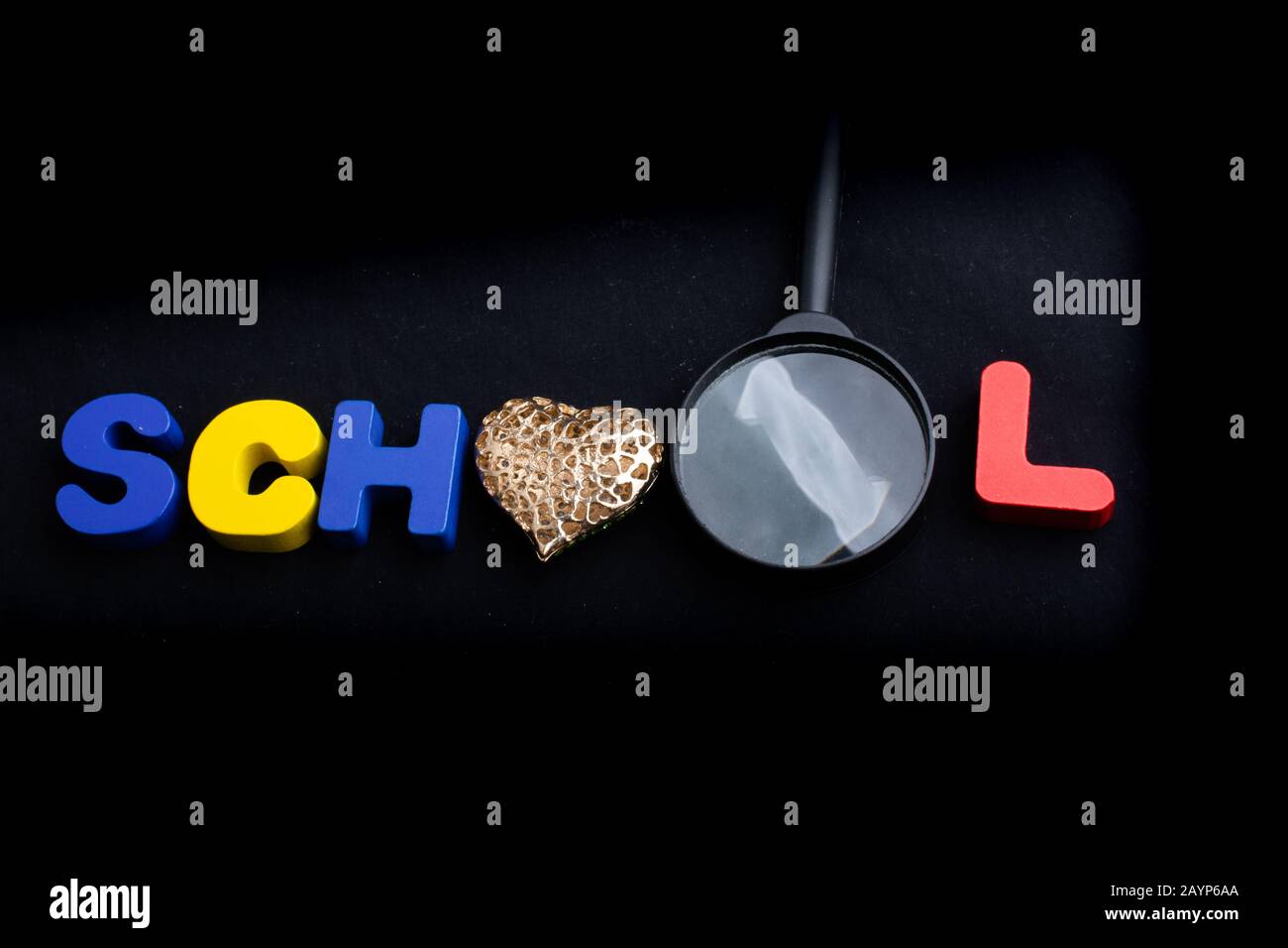 Education concept by School lettering with colorful wooden letters ...