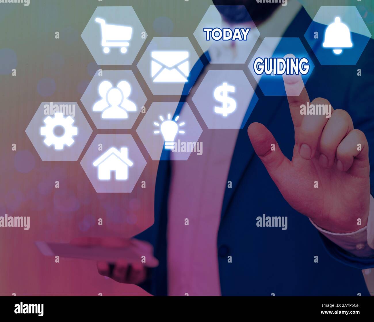 Word writing text Guiding. Business photo showcasing to show someone ...